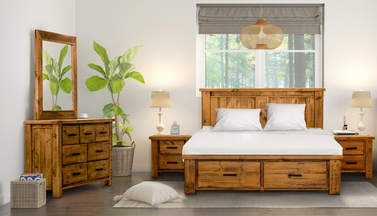 Buy OUTBACK BED DRESSER MIRROR & BEDSIDES-KIT Online | Bedding Barn